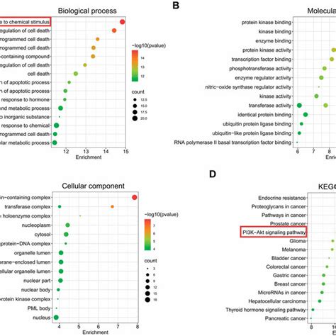 Go And Kegg Pathway Enrichment Analysis Of 20 Core Targets A C Go
