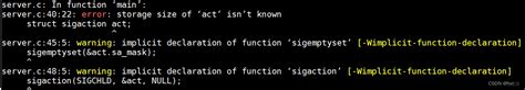 报错提示 “storage Size Of ‘act Isnt Known Struct Sigaction Act；”c语言使用结构体