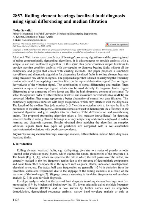 pdf rolling element bearings localized fault diagnosis using signal
