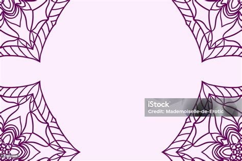 만다라와 템플릿 인사말 카드입니다 디자인을 위한 벡터 일러스트입니다 빈티지 패턴 장식으로 복고 스타일에서입니다 보라색 색상 0명에 대한 스톡 벡터 아트 및 기타 이미지