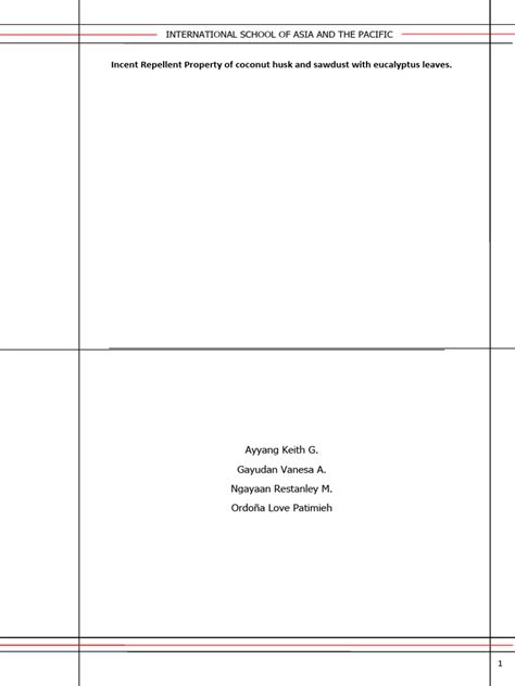 Capstone Format 1 Pdf Eucalyptus