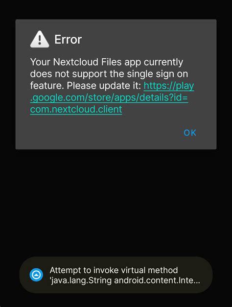 Error About Missing Nextcloud App Support Beta Issue Up Nextpush Android Github
