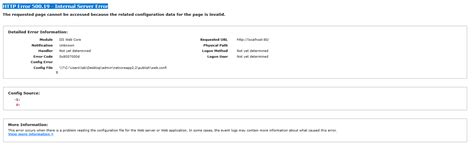 Net Core Error 500 19 Internal Server Error Stack Overflow