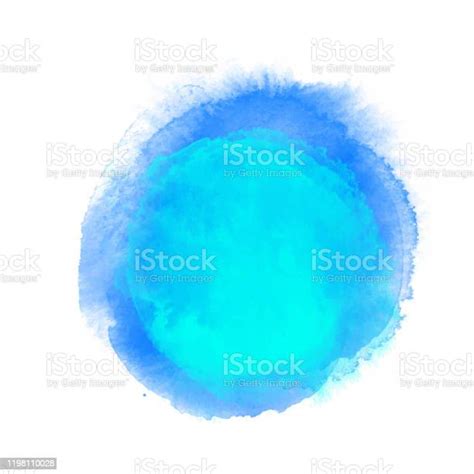 네이 비 블루와 청록색 수채화 원 스플래시 설정 흰색 배경에 격리 네이비 블루 페인트 의 색조의 테두리가 물방울을 튀기고