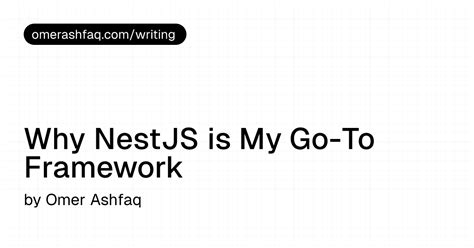 Why Nestjs Is My Go To Framework