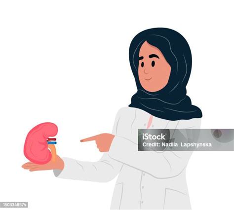 신장 전문의 무슬림 여성 의사 신장 문제 세계 장기 기증의 날과 Transplantationworld 신장의 날 신장 질환 신장 이식 또는 장기 기증의 치료 개념