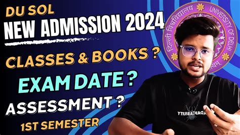 SOL UG Admission 2024 Info 1st Semester Classes Books Exams Assessment YouTube