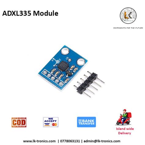 Adxl335 3 Axis Analog Output Accelerometer Module Angular Transducer 3v 5v Lk Tronics