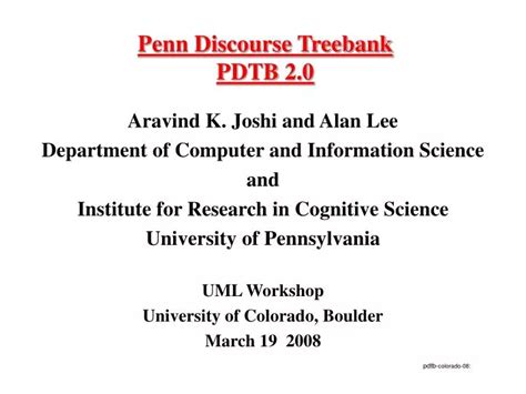 Ppt Penn Discourse Treebank Pdtb 20 Powerpoint Presentation Free Download Id806695
