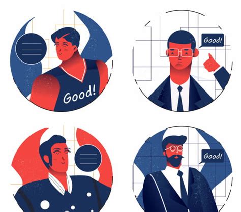 무료 다운로드 남성 아바타 아이콘 얼굴 스케치 만화 캐릭터 Ai Eps Uidownload