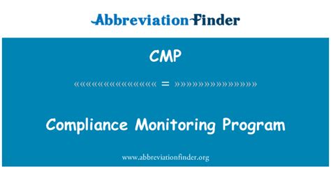 Cmp ย่อมาจาก การตรวจสอบ Compliance Monitoring Program