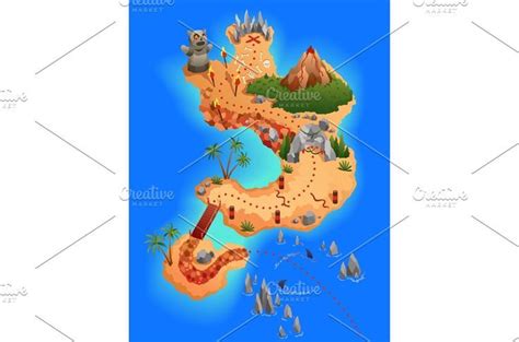 Treasure Game Map Cartoon Treasure Games Cartoon Dinosaur Stuffed