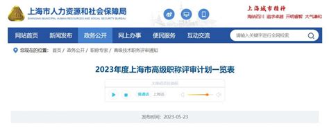 2023年度上海市高级职称评审计划一览表 上海本地宝