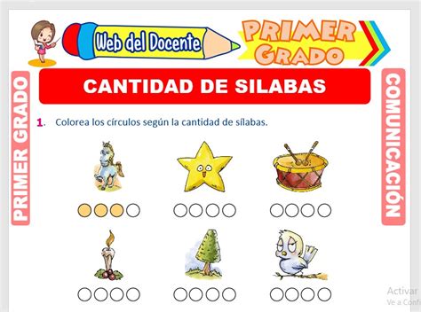 Cantidad De Silabas Para Primer Grado De Primaria Web Del Docente