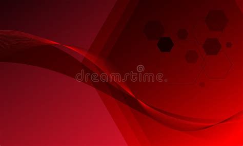 Red Lines Curve Wave Smooth Gradient Abstract Technology Background For Artwork Design Stock