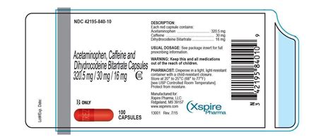 Acetaminophen Caffeine Dihydrocodeine Bitartrate Acetaminophen