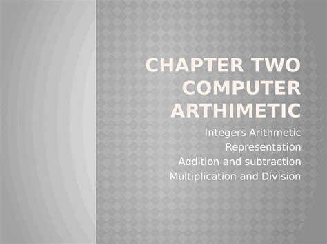 Computer Architecture Chapter Two Docsity