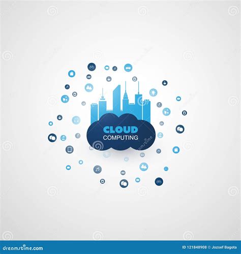 Cloud Computing Design Concept With Mesh Connected Icons Representing Various Smart Devices And