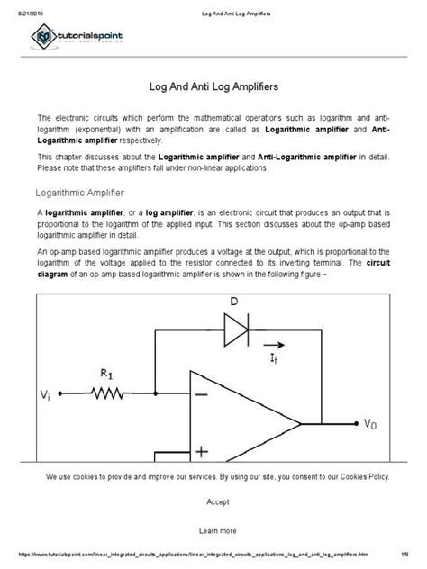 Log And Antilog Amplifiers Pdf Operational Amplifier Amplifier