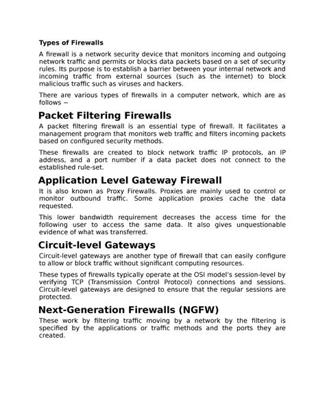 Types Of Firewalls Cyber Security Types Of Firewalls A Firewall Is A Network Security Device