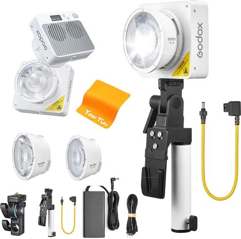 Amazon Godox Ml100bi ハンドヘルドビデオライト 120w デュアルカラーポータブル Cob Led ビデオライト Ak B02 ハンドルとレンズリフレクター付き 15