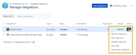Manage Integration Or Repo Configuration Git Integration For Jira Cloud