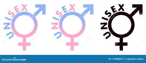 Unisex Symbol Male And Female Sex Sign Combined In Blue Pink A Stock