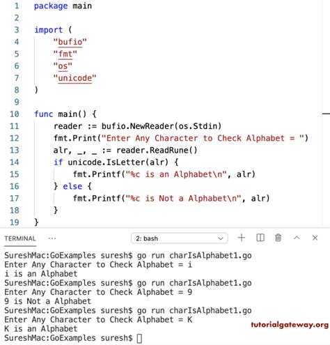 Go Program To Find Character Is An Alphabet