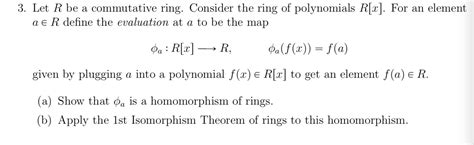 solved 3 let r be a commutative ring consider the ring of