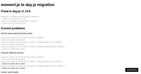 Dayjs Problems Codesandbox