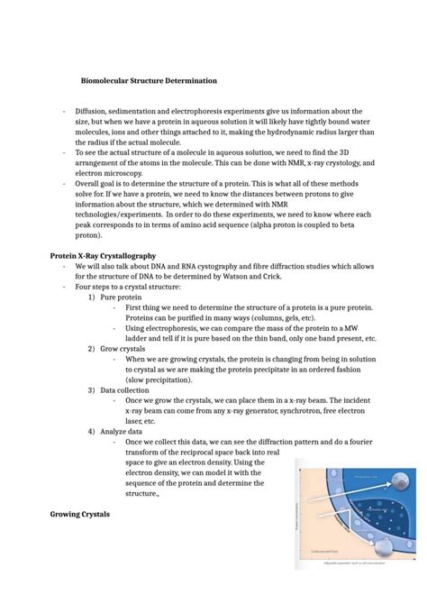 Biomolecular Structure And Interactions Notes Meds6005 Biomolecular