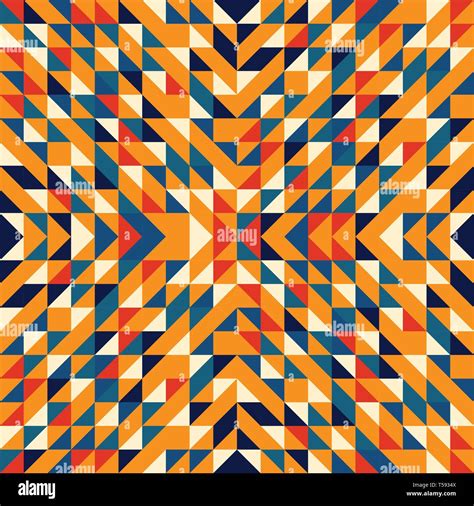 Seamless Geometric Triangle Pattern Abstract Retro Vector Stock Vector