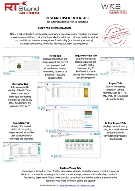 Rtstand User Interface For Ni Teststand Pdf Computing Technology