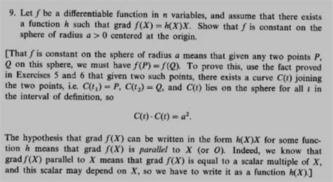 Solved 9 Let F Be A Differentiable Function In N Variables