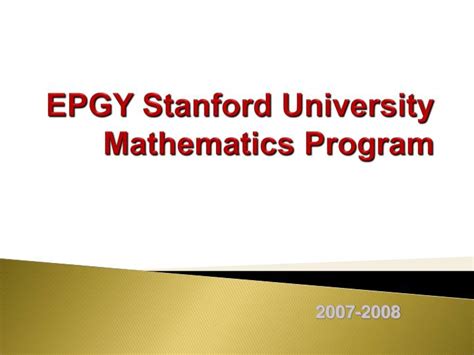 PPT EPGY Stanford University Mathematics Program PowerPoint Presentation ID