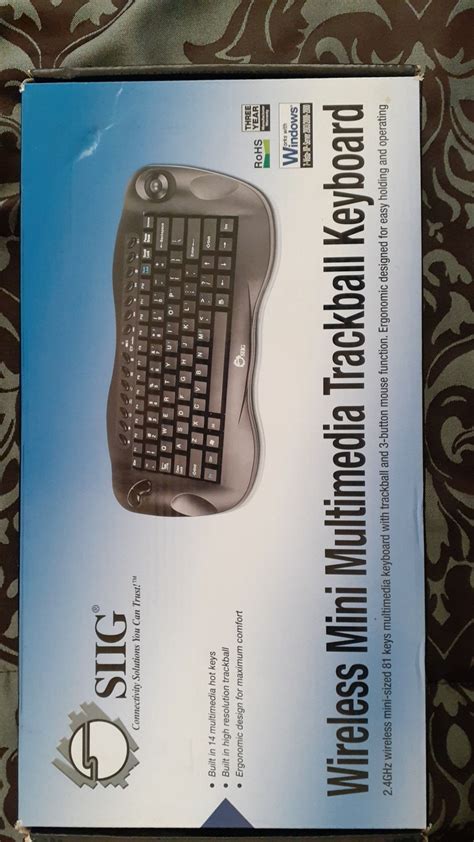Wireless Mini Multimedia Trackball Keyboard