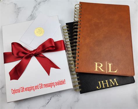 Custom Spiral Executive Journal Notebook Personalized Spiral Vegan Leather Business Notebook