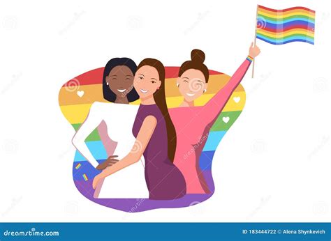 Vector Illustration Of The Lgbt Community Woman In Love Romantic Dating And Lgbt People Same