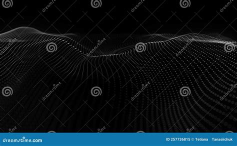 Technology Background Futuristic Point Wave Abstract Digital Wave Of Particles 3d Rendering