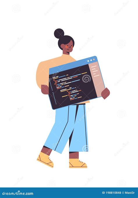 Female Web Developer Creating Program Code Development Of Software And