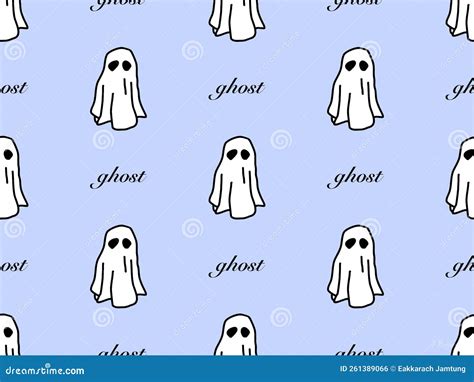 Ghost Seamless Pattern On Blue Background Stock Illustration Illustration Of Evil Doodle