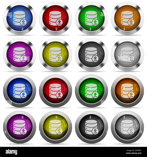 Set Of Restore Database Glossy Web Buttons Arranged Layer Structure Stock Vector Image And Art