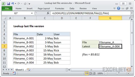 Lookup Last File Version Excel Formula Exceljet