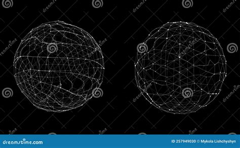 Vector Futuristic Sphere Of Particles And Lines Network Connection Big Data Abstract