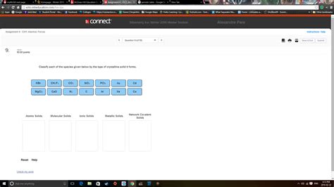 Solved Classify Each Of The Species Given Below By The Type