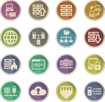 Server Icon Set Computer Ethernet Port Vector Computer Ethernet Port