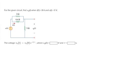 solved for the given circuit find vo t ﻿when i 0 8a and