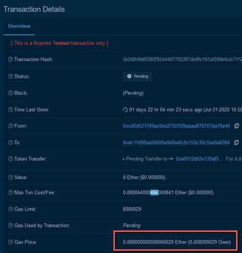Transactions Stuck At Pending On Ropsten Test Net From One Day