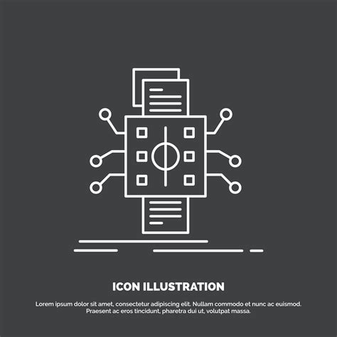 Analysis Data Datum Processing Reporting Icon Line Vector Symbol
