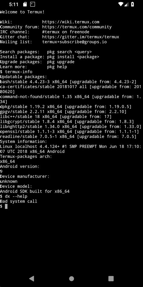 DX On Android Pie Emulator Issue Termux Termux Packages GitHub